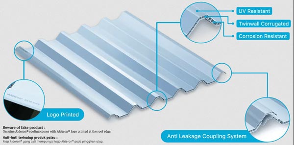 Harga Atap Alderon 2022, Atap UPVC Kualitas tinggi Standar Internasional